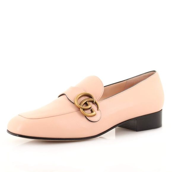 Gucci | Shoes | Gucci Womens Gg Marmont Loafers Leather Pink | Poshmark